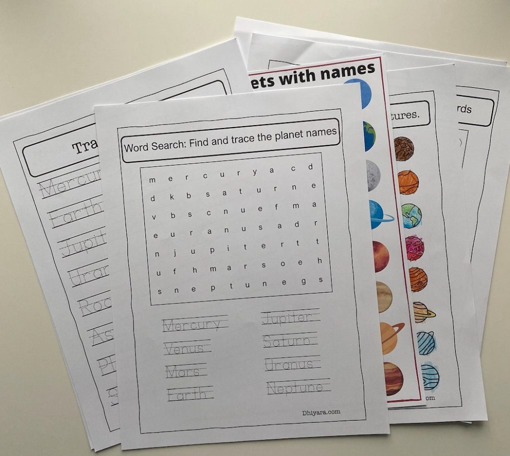 ‘My Book of Space’ Learning Pack (Planets Cards, Worksheets, Coloring ...